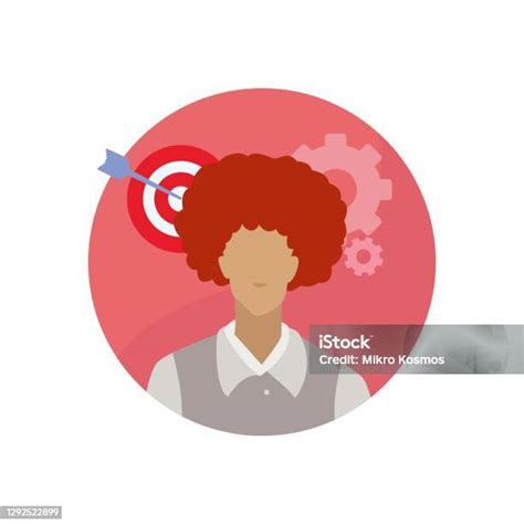 여자 직원의 아바타 평면 디자인 사업가 포커스 대상 브레인 스토밍 벡터 개념 경영자에 대한 스톡 벡터 아트 및 기타 이미지 경영자 곱슬 머리 관리자 Istock