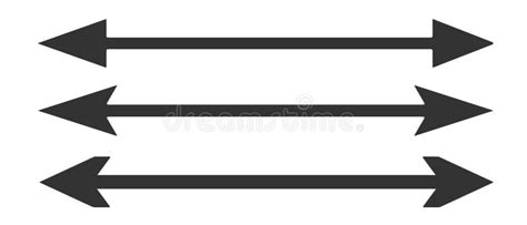 Long Horizontal Arrow Black Straight Double Arrow Vector Icon Stock Vector Illustration Of