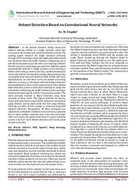 Pdf Helmet Detection Based On Convolutional Neural Networks