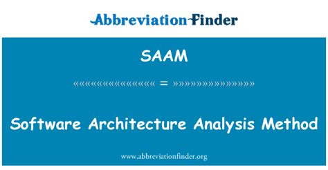 Saam Stands For Software Architecture Analysis Method Abbreviation Finder