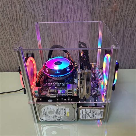 คอมประกอบ เคสคอม Itx เดสก์ท็อป Matx คอมพิวเตอร์ X799 Chassis Diy โปร่งใสอะคริลิค Atx Simple Open