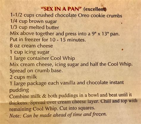 Sex In A Pan My Retro Recipes