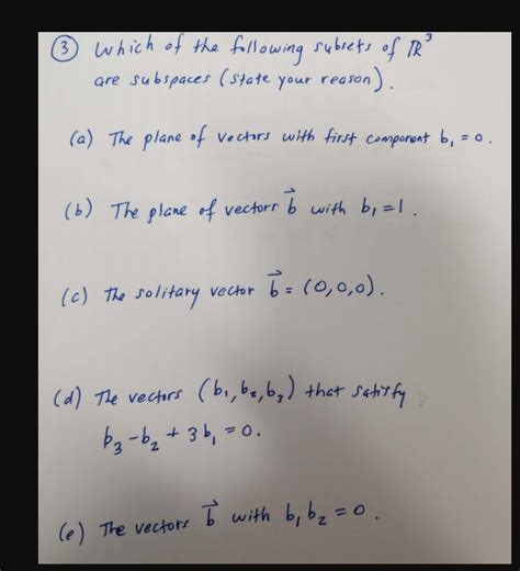 solved 3 which of the following subsets of r are subspaces