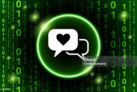 Romantic Speech Bubbles Binary Code Vector Pattern Background Stock