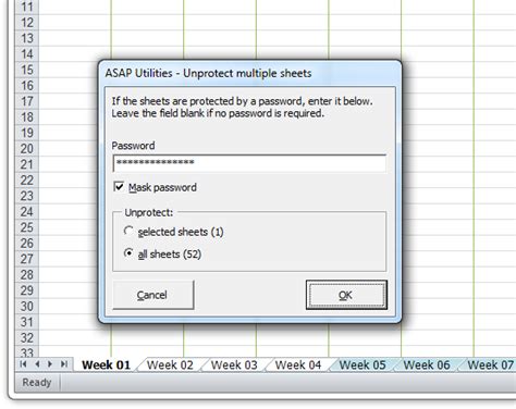 tip quickly un protect all sheets at once asap utilities blog