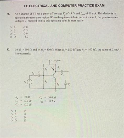 Solved Fe Electrical And Computer Practice Exam 51 An