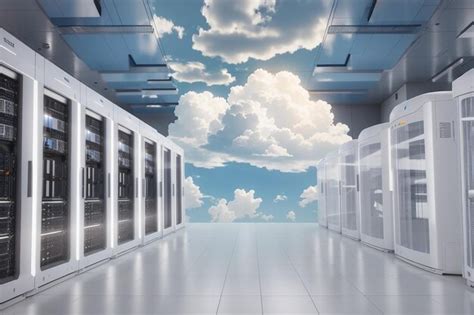 Premium Ai Image Modern Datacenter Cloud Computing 3d Rendering
