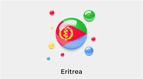 Premium Vector Eritrea Flag Glossy Bubbles Icon Vector Illustration