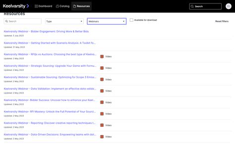 Webinars Keelvar Support Portal Webinars Keelvar Support Portal