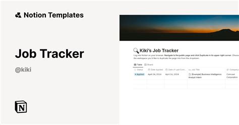 Job Tracker Template Notion Marketplace