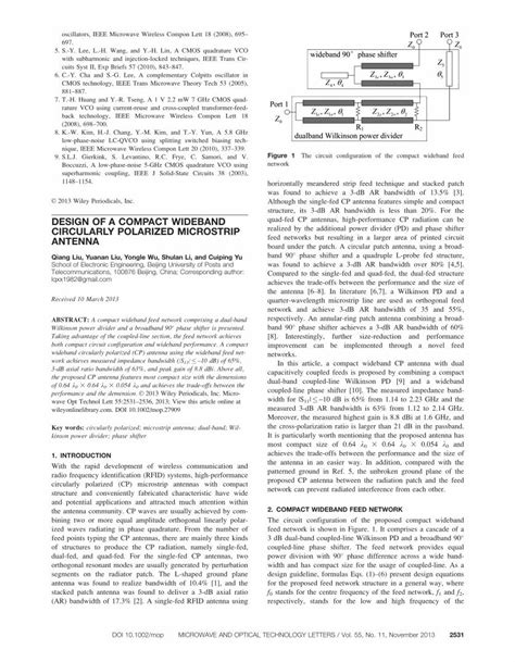 Pdf Design Of A Compact Wideband Circularly Polarized Microstrip Antenna Dokumentips
