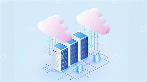 Minimalist Depiction Of Interconnected Cloud Servers Stock Illustration Illustration Of