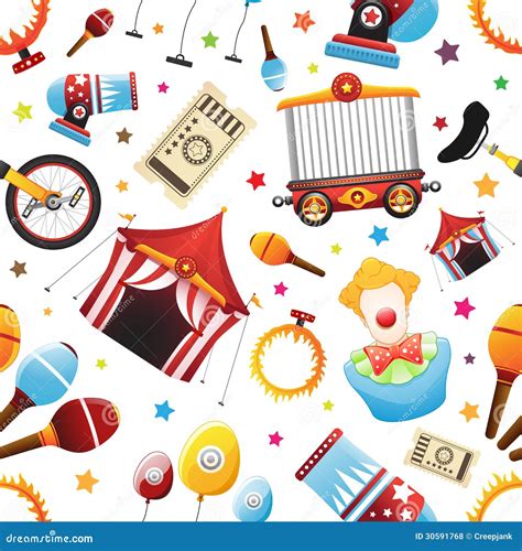 Seamless Circus Icon Pattern Stock Illustration Illustration Of Flame