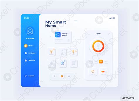 My Smart Home Tablet Interface Vector Template Mobile App Page Stock Vector 2266827 Crushpixel