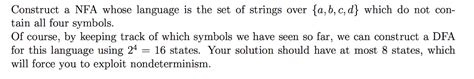 Solved Construct A Nfa Whose Language Is The Set Of Strings