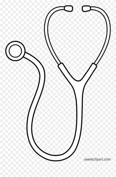 Medical Clip Stethoscope Stethoscope Clipart Black And White Png