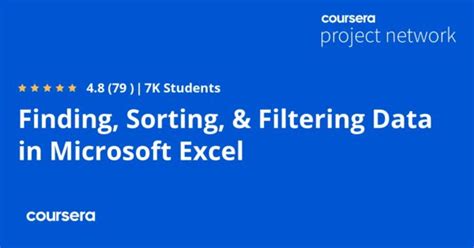 Finding Sorting And Filtering Data In Microsoft Excel Coursya
