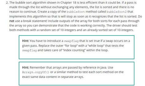Solved Include Some Comments 2 The Bubble Sort Algorithm Shown In