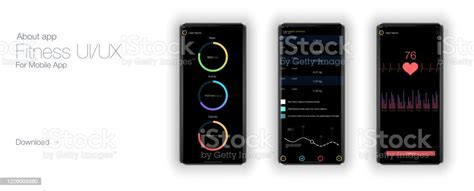 모바일 응용 프로그램에 대한 피트니스 인터페이스 디자인 벡터 웹 디자인 및 모바일 템플릿입니다 다른 Ui Ux Gui 화면 피트니스 앱 0명에 대한 스톡 벡터 아트 및 기타