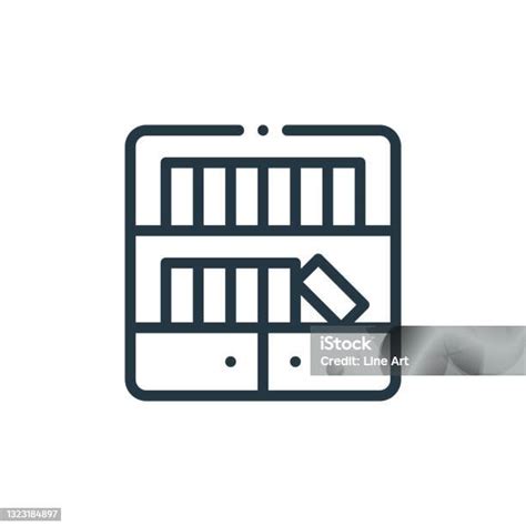 책 개념에서 책장 아이콘 벡터 책장 편집 가능한 스트로크의 얇은 선 그림입니다 웹 및 모바일 앱 로고 인쇄 미디어에 사용할 책장