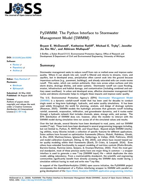Py Swmm Pdf Surface Runoff Stormwater
