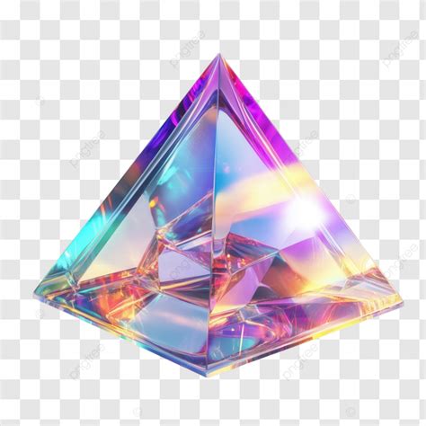 무지개 빛깔의 크리스탈 피라미드 프리즘 굴절 효과 홀로그램 미학적 고급 현대 디자인 결정 프리즘 피라미드 Png 일러스트 및 이미지 에 대한 무료 다운로드 Pngtree