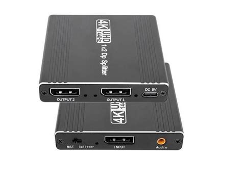 LUOM DisplayPort To Dual DisplayPort Adapter 4K 144Hz Display Port 1 In 2 Out Splitter With