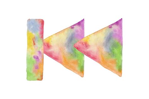 watercolor arrow left button flat color ui icon move back toolbar control element previous