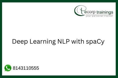 Nlp Natural Language Processing With Spacy Training Hyderabad India Ecorp Trainings