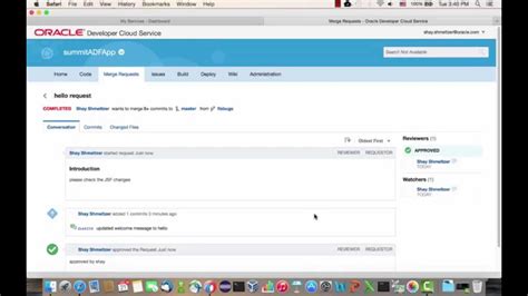 Using Oracle Developer Cloud Service For Git And Code Review With Jdeveloper Applications Youtube