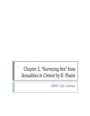 Sexualities In Context Chapter 2 Pdf Chapter 2 Surveying Sex From Sexualities In Context By