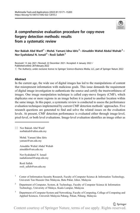 A Comprehensive Evaluation Procedure For Copy Move Forgery Detection Methods Results From A