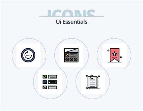 Ui Essentials Line Filled Icon Pack 5 Icon Design Photo Gallery Seo Right Interface