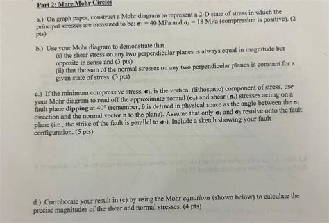 Solved A On Graph Paper Construct A Mohr Diagram To Chegg Com