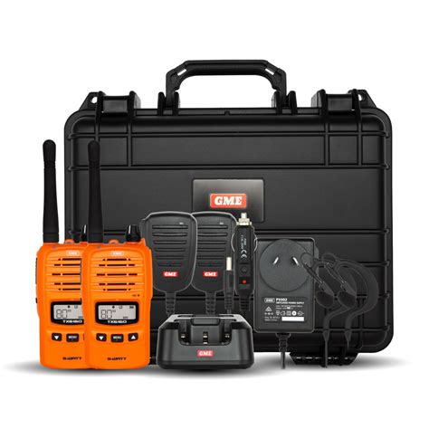 Gme Uhf Cb Handheld Radio Twin Pack Whardcase Nomad Outback Hire Hire