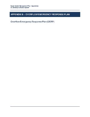 Fillable Online Ehs Berkeley APPENDIX B OVERFLOW EMERGENCY RESPONSE PLAN Overflow Fax Email