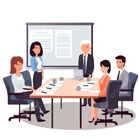 Conference Room With People Clipart