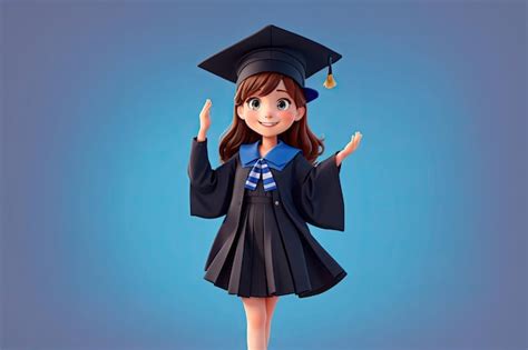 Premium Ai Image 3d Animation Style Cute Student Girl With