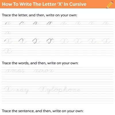 How To Write The Letter X In Cursive