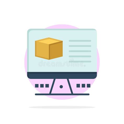 Computer Box Internet Monitor Abstract Circle Background Flat Color