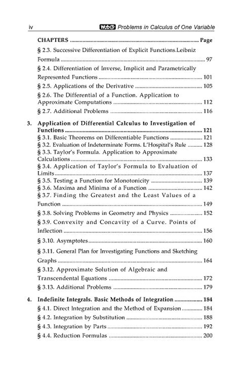 Problems In Calculus Of One Variable MTG Learning Media