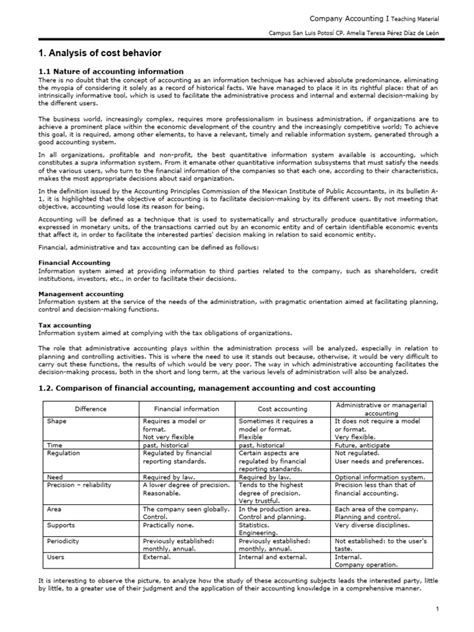 Cost Behavior Analysis Pdf Accounting Management Accounting