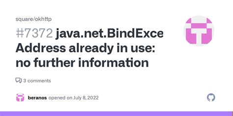 Bindexception Address Already In Use No Further Information · Issue 7372 · Square