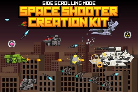 Space Shooter Kit Side Scrolling Game Art 2d