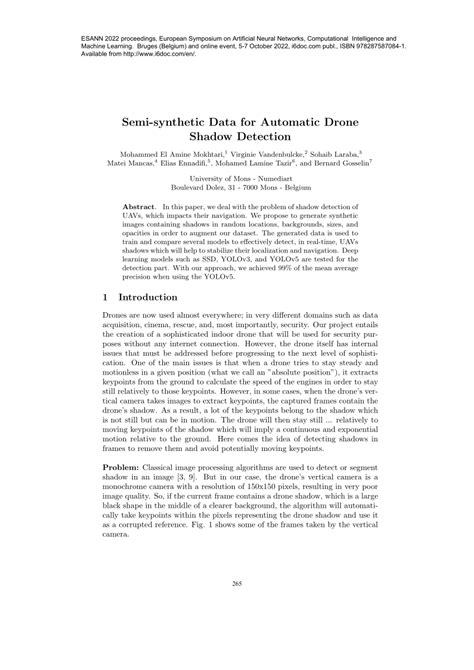Pdf Semi Synthetic Data For Automatic Drone Shadow Detection