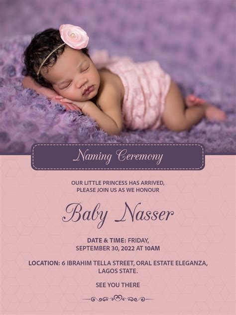 Naming Card Naming Card Design Naming Ceremony Design Naming Card Flyer