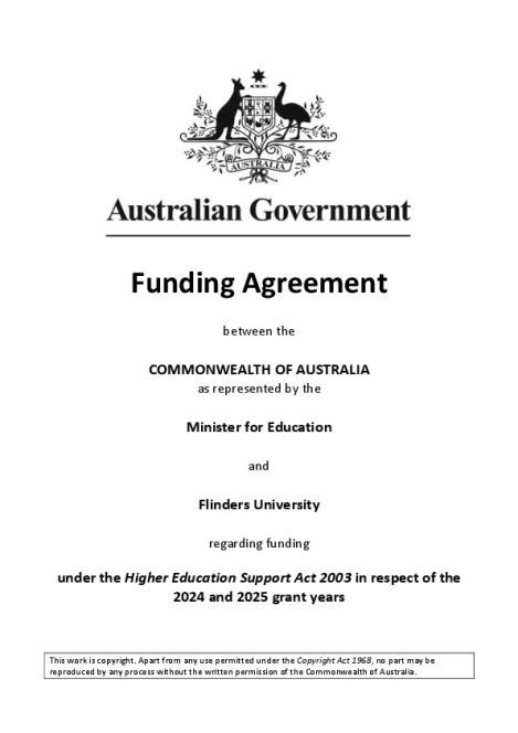 Flinders University Cgs Funding Agreement 2024 25 Department Of Education Australian Government