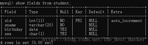 Mysql查看表结构的几种方式mysql显示表结构show Csdn博客