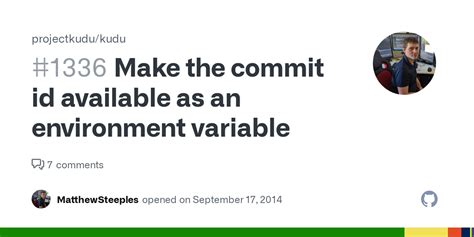 Make The Commit Id Available As An Environment Variable · Issue 1336 · Projectkudukudu · Github