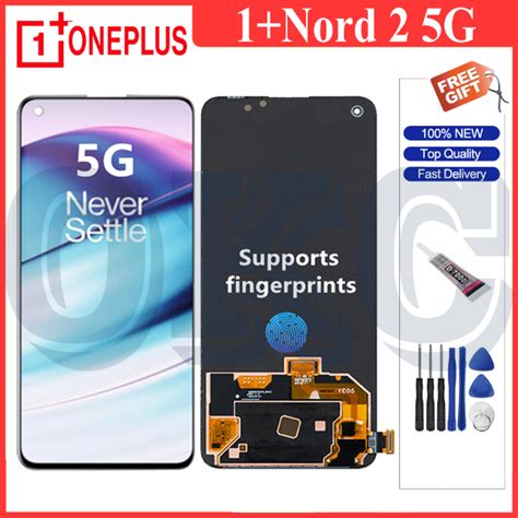 AMOLED LCD Display For OnePlus Nord 2 2T 5G LCD Display Touch Screen Digitizer Full Set Assembly